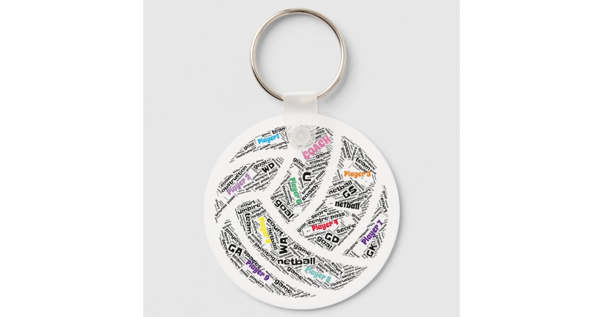 Team Customised Netball Key Chain | Zazzle