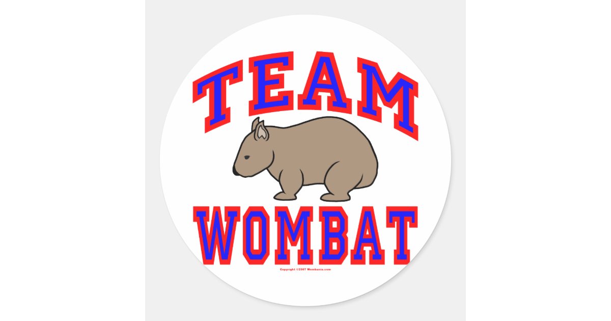 Team Wombat VI Classic Round Sticker | Zazzle