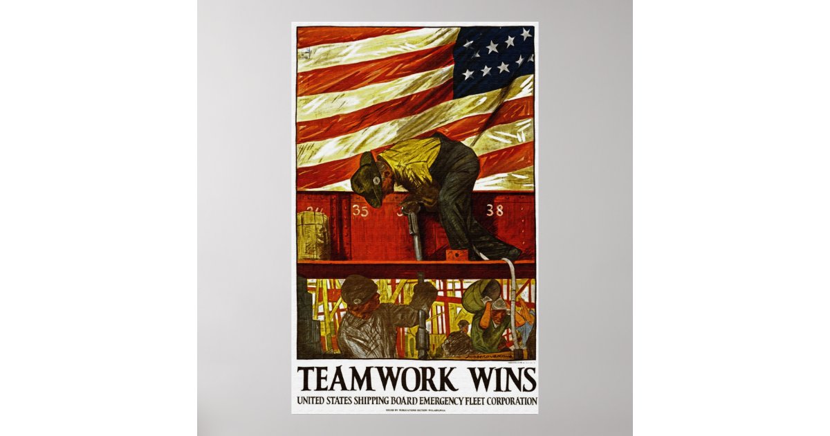 Teamwork Wins Poster | Zazzle