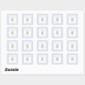 Teddy Bear Blue Gingham Baby Shower Classic Square Sticker | Zazzle