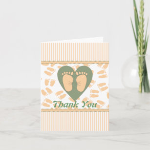 Pink Baby Feet Thank You Cards | Zazzle.com.au