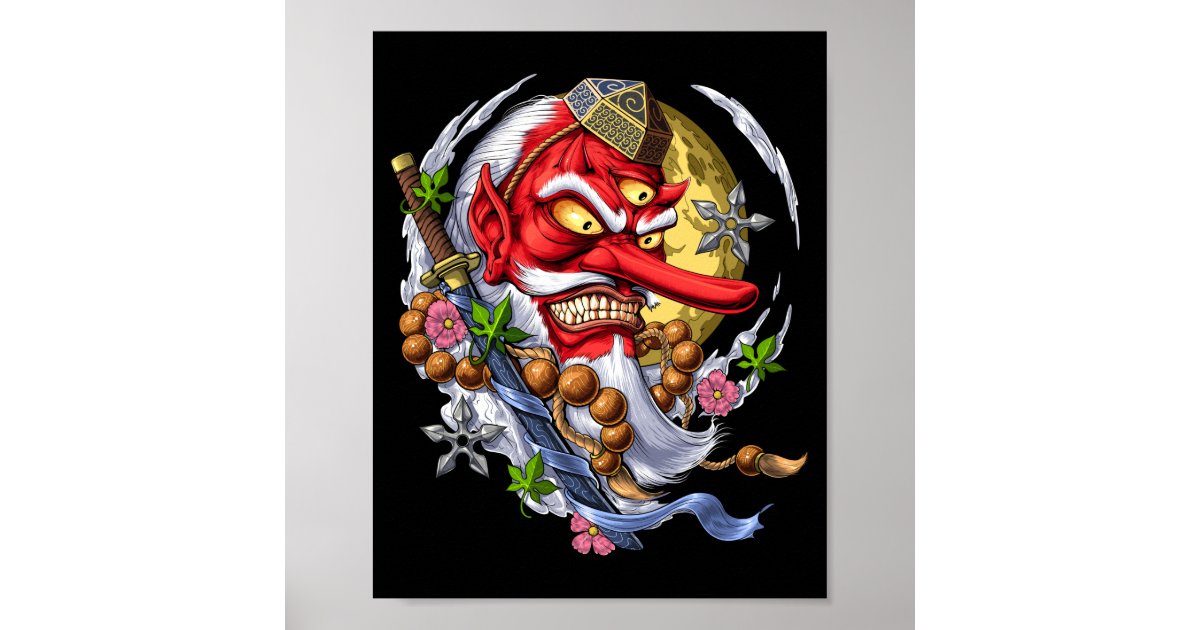 Tengu Japanese Demon Poster | Zazzle