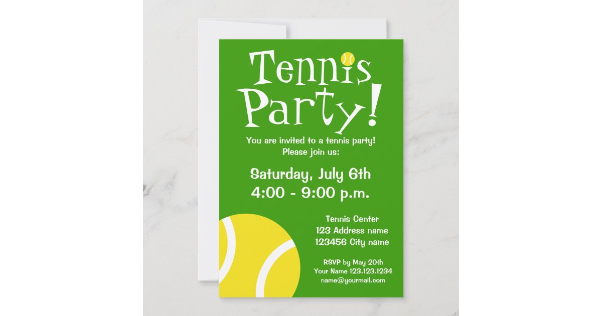 Tennis party invitations for Birthdays or BBQ | Zazzle