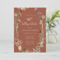Terracotta Floral 60th Birthday Party Invitation | Zazzle