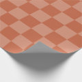 Terracotta Squares Dark and Light Squares Custom Wrapping Paper | Zazzle
