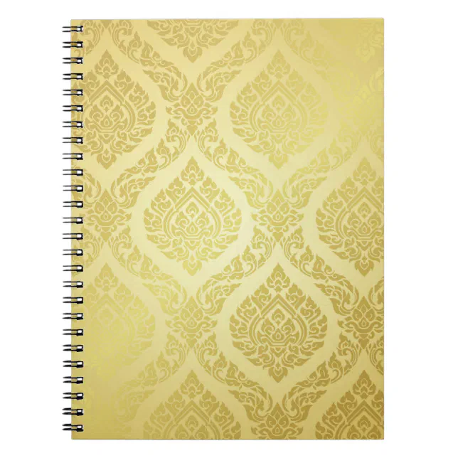 Thai Pattern supreme gold backgroundthai, pattern, Notebook | Zazzle