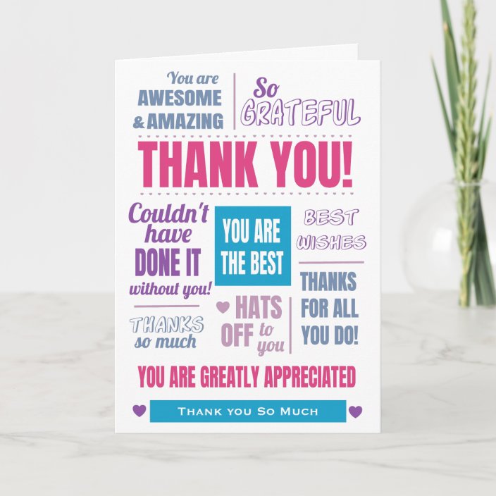 Thank You Appreciation Message Card | Zazzle.com.au