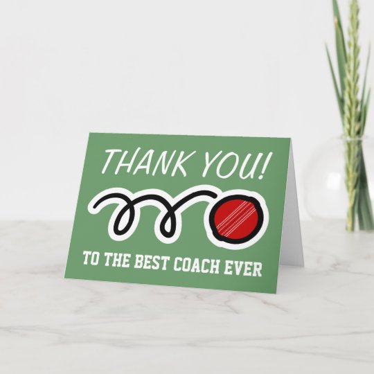 Thank you coach | cricket greeting cards | Zazzle.com.au