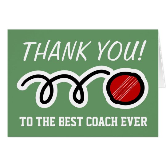 Thank you coach | cricket greeting cards | Zazzle.com.au