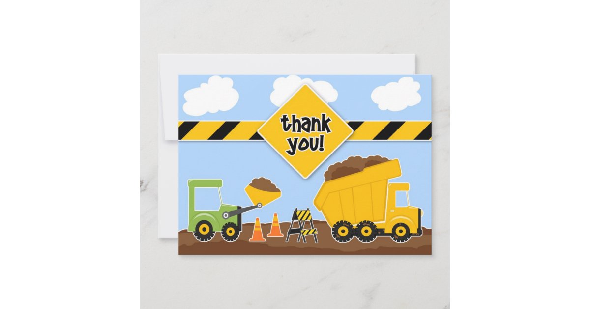 Thank You Construction Flat Card | Zazzle