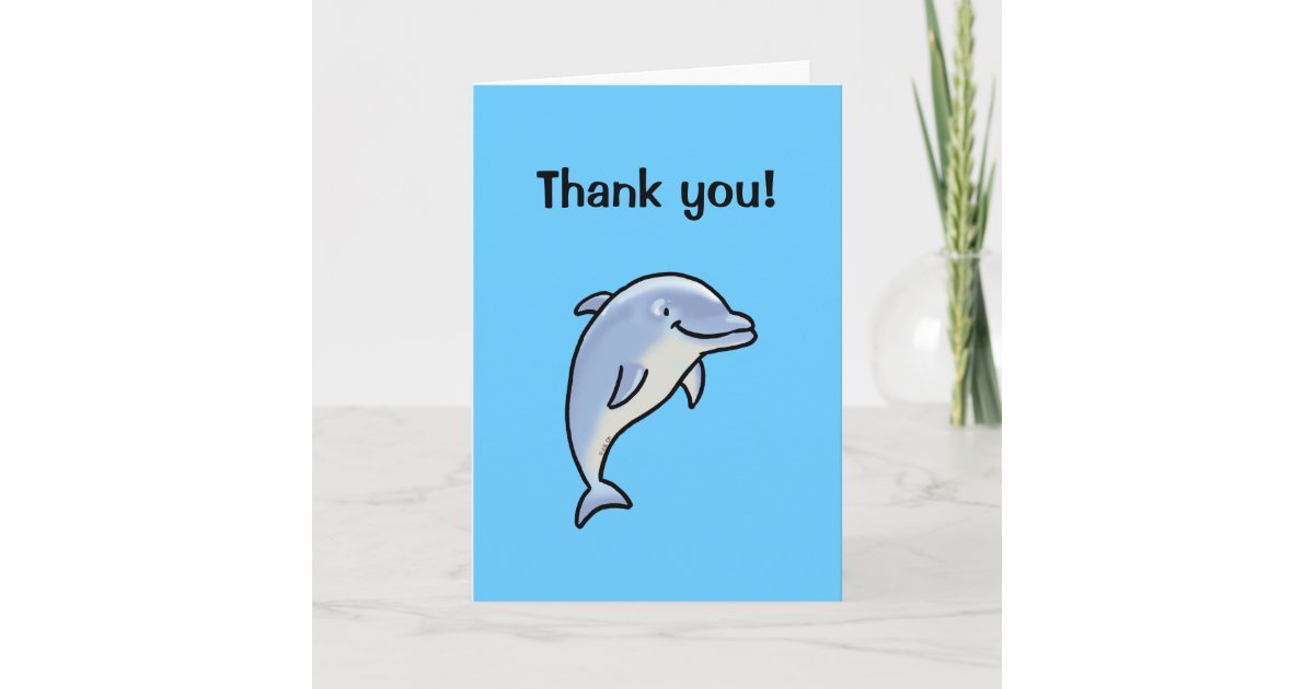 Thank you! (dolphin) thank you card | Zazzle