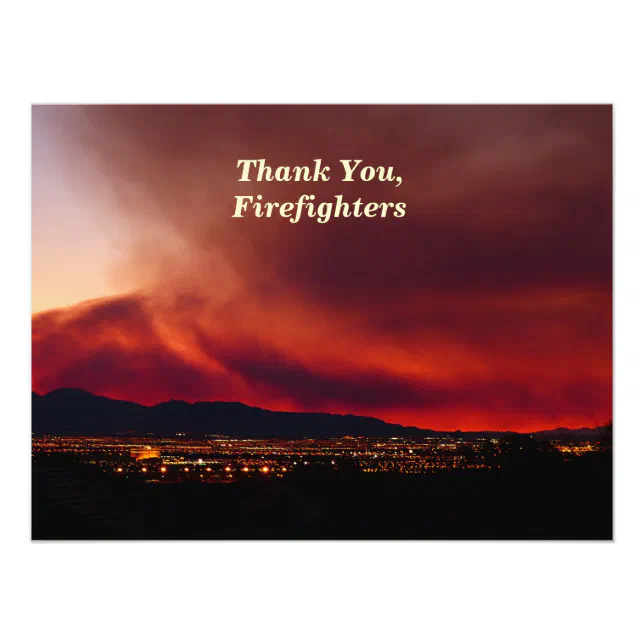 Thank You, Firefighters, Sky on Fire Fine Art Photo Print | Zazzle