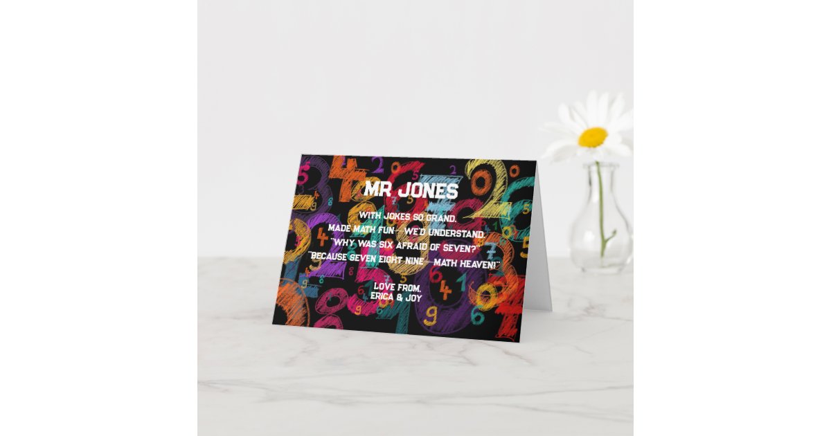thank you Math teacher Appreciation poem Card | Zazzle