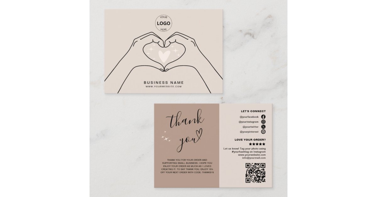 Thank You Qr Code Logo Modern Social Media Business Card | Zazzle