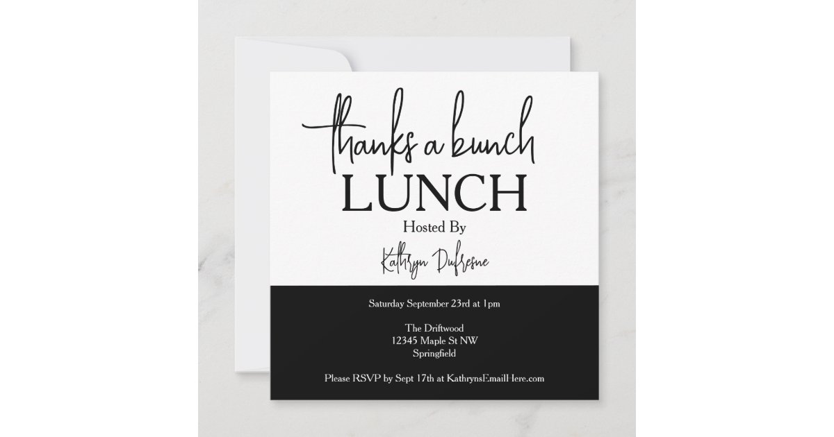 Thanks A Bunch Lunch Invitation | Zazzle
