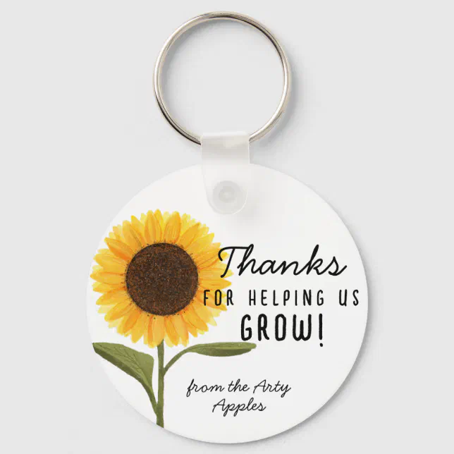 Thanks for Helping Us Grow! Sunflower Teacher Key Ring | Zazzle