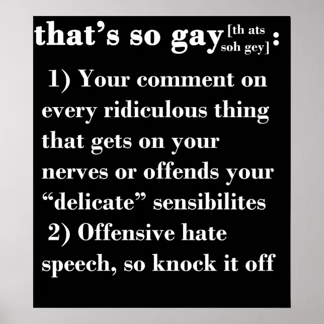 That's So Gay Poster | Zazzle