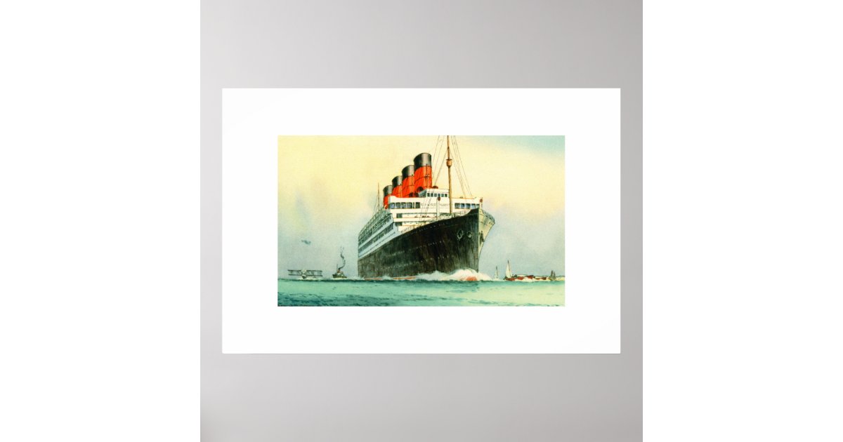 THE AQUITANIA CUNARD WHITE STAR LINE SHIP POSTER | Zazzle