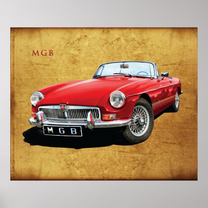 The Classic MG MGB roadster Poster | Zazzle.com.au
