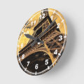 The Eiffel tower in Paris France Round Clock | Zazzle