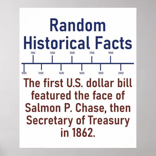 The First US Dollar Bill - History Fact Poster | Zazzle