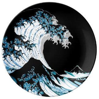 Japanese Waves Plates | Zazzle.com.au