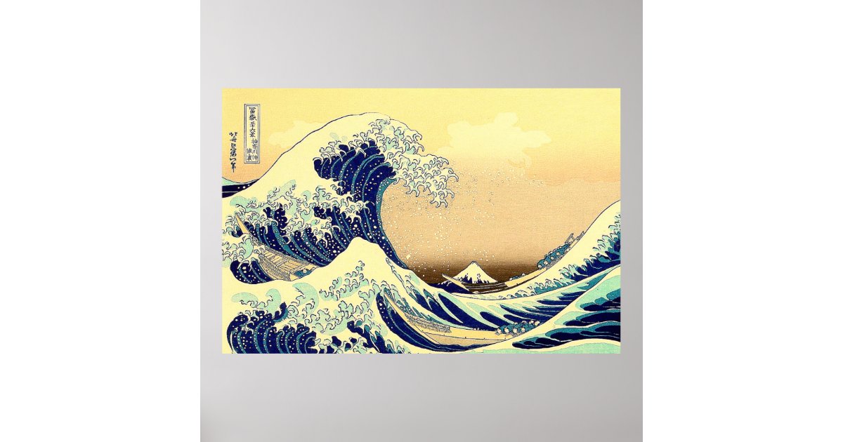 The Great Wave Thirty-six Views of Mt.Fuji Poster | Zazzle
