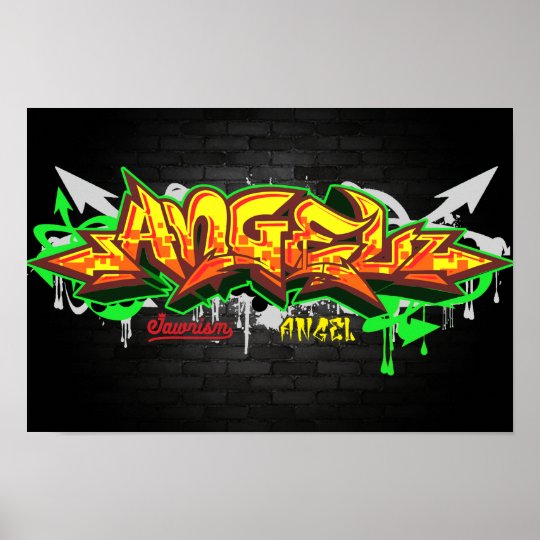 The name Angel in graffiti Poster | Zazzle.com.au