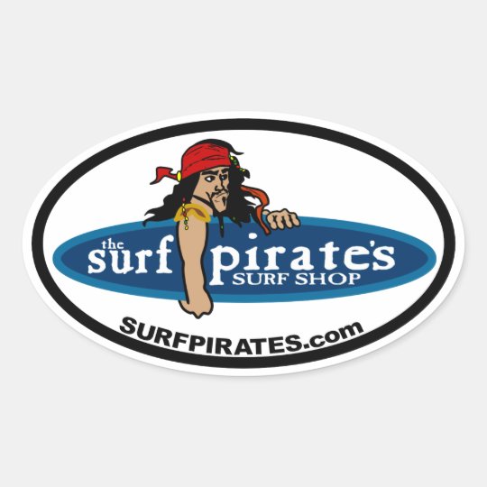 the surfpirate's SURF SHOP sticker (4) | Zazzle.com.au