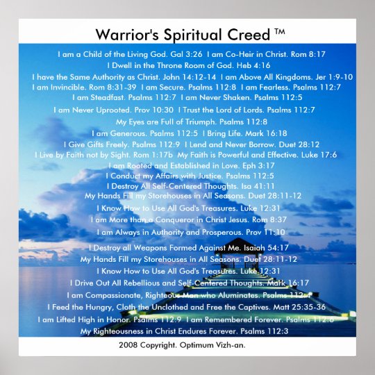The Warriors Creed by WarriorsCreed Poster | Zazzle.com.au