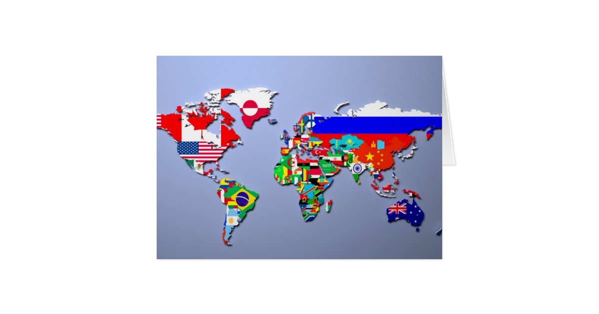 The World Map With Their Flags | Zazzle