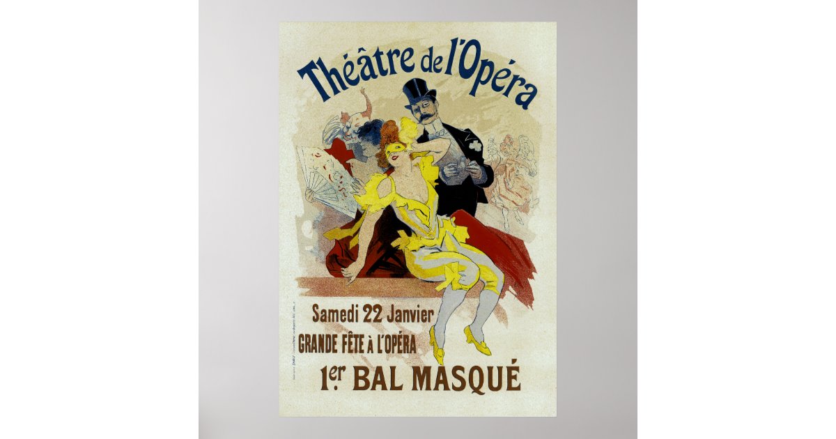 Theatre de l'Opera ~ 1er Bal Masque Poster | Zazzle