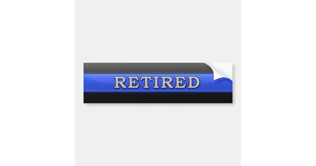 Thin Blue Line Retired Bumper Sticker | Zazzle