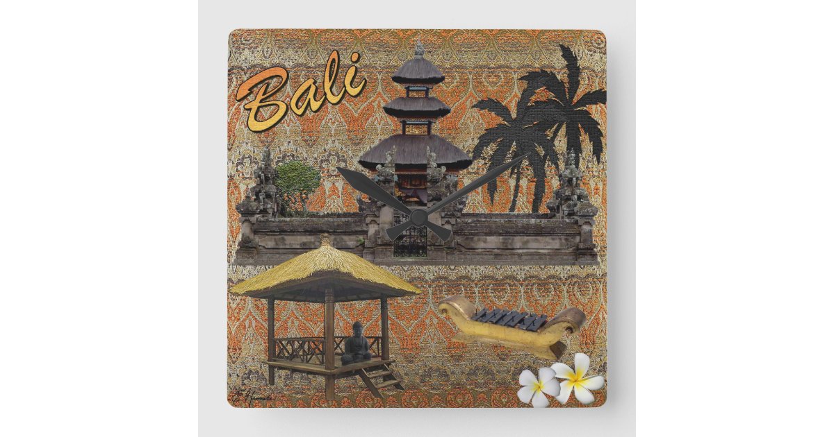 This Is Bali Square Wall Clock | Zazzle