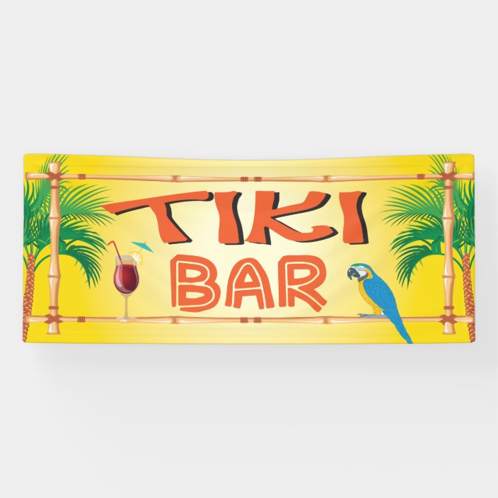 Tiki Bar tropical beach party Banner | Zazzle.com.au