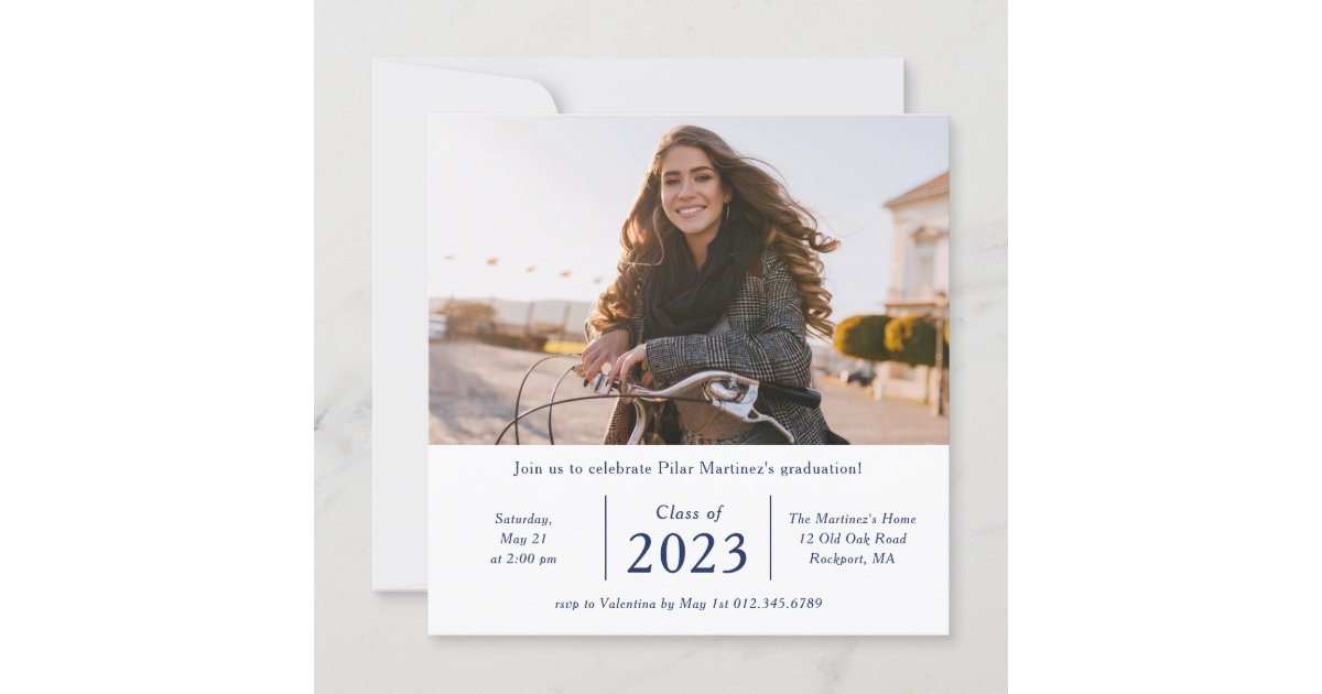 Timeless Photo Class of 2023 Graduation Party Invi Invitation | Zazzle