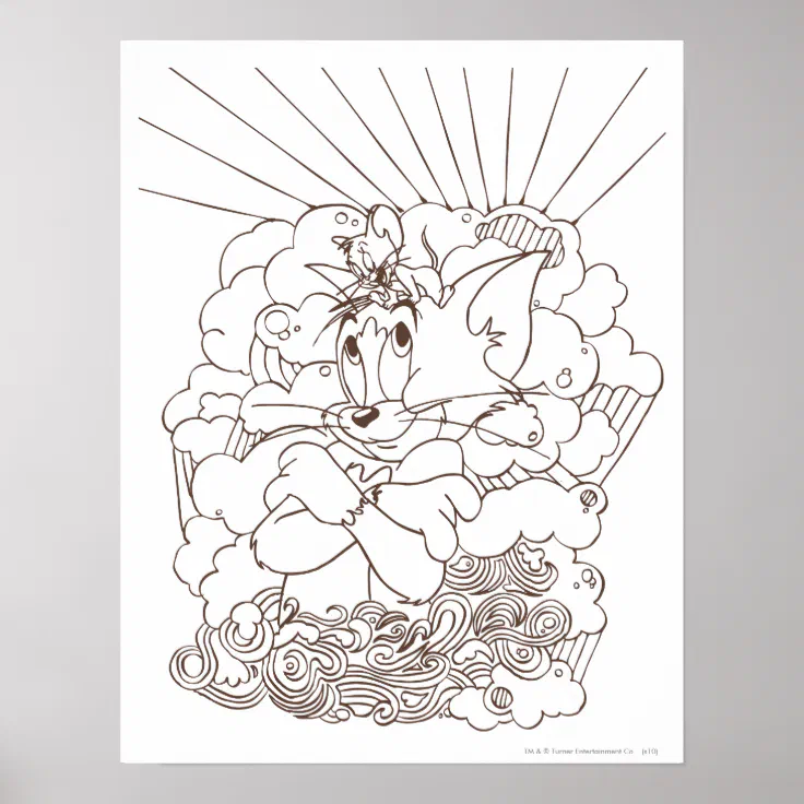 Tom and Jerry Outline Poster | Zazzle