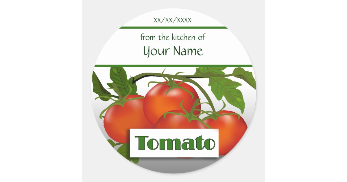 Tomato Canning Custom Sticker Label | Zazzle