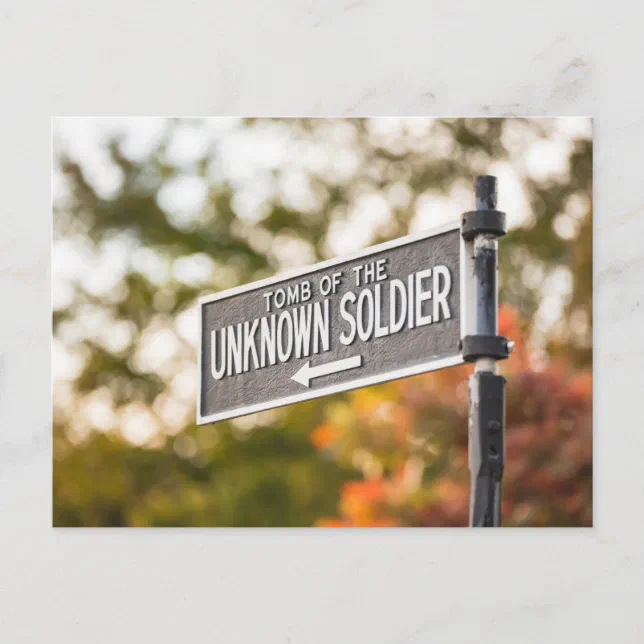 Tomb of the Unknown Soldier Sign Postcard | Zazzle