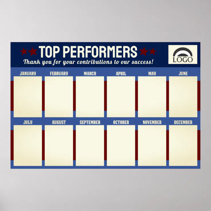 Top performer employee of the month photo display poster | Zazzle