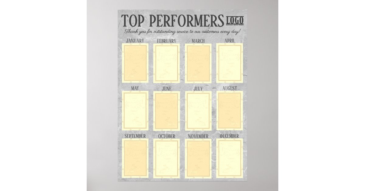 Top performer employee of the month photo display poster | Zazzle