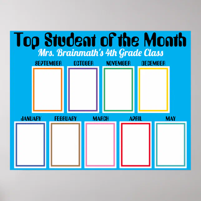Top student of the month classroom photo display p poster | Zazzle