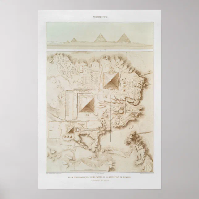 Topographic map of part of the Pyramids of Giza Poster | Zazzle