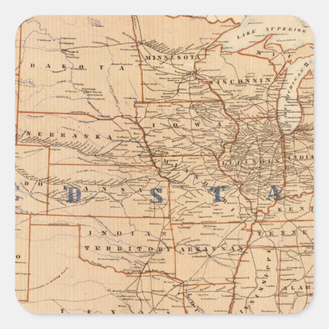 Topographical Map of the United States Square Sticker | Zazzle