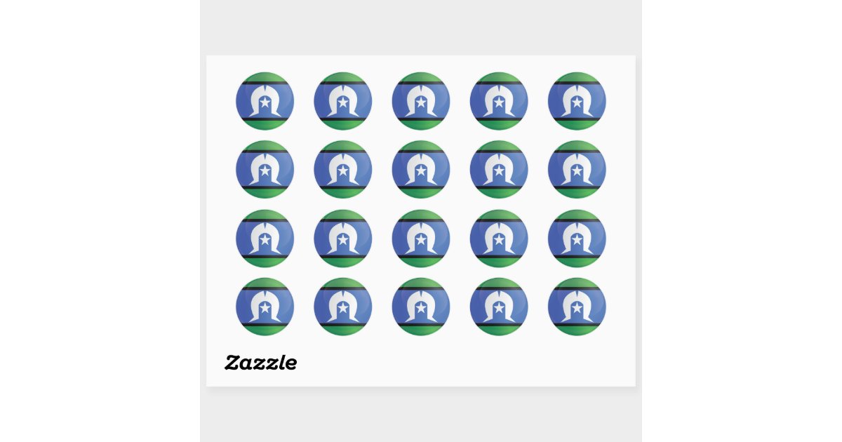 Torres Strait Islands Round Icon Flag Classic Round Sticker | Zazzle