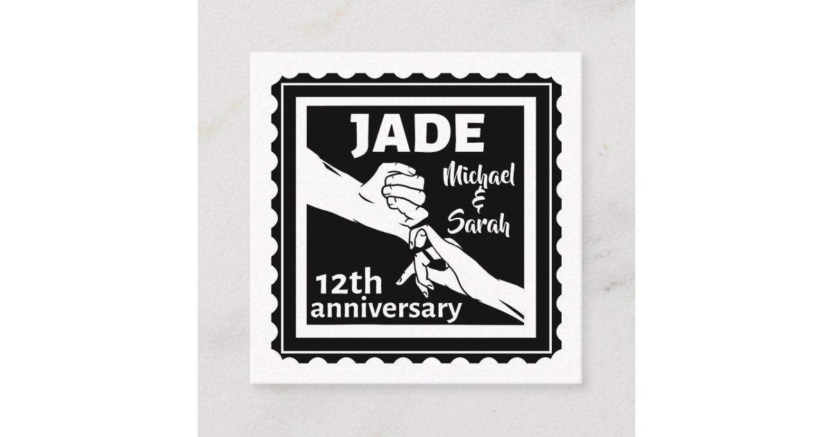 Traditional 12th wedding anniversary Jade Enclosure Card | Zazzle