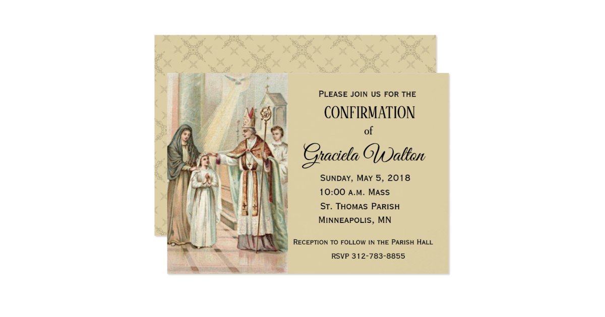 Traditional Catholic Confirmation Confirm Invitation | Zazzle.com.au