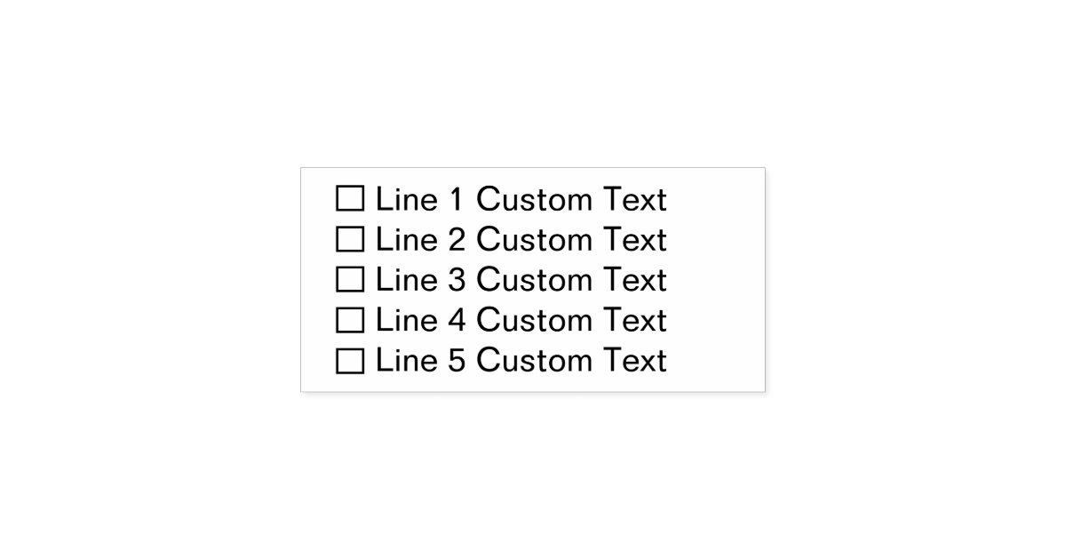 Traditional Custom Business 5 Lines Checkbox Self-inking Stamp | Zazzle