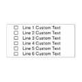 Traditional Custom Business 6 Lines Checkbox Rubber Stamp | Zazzle