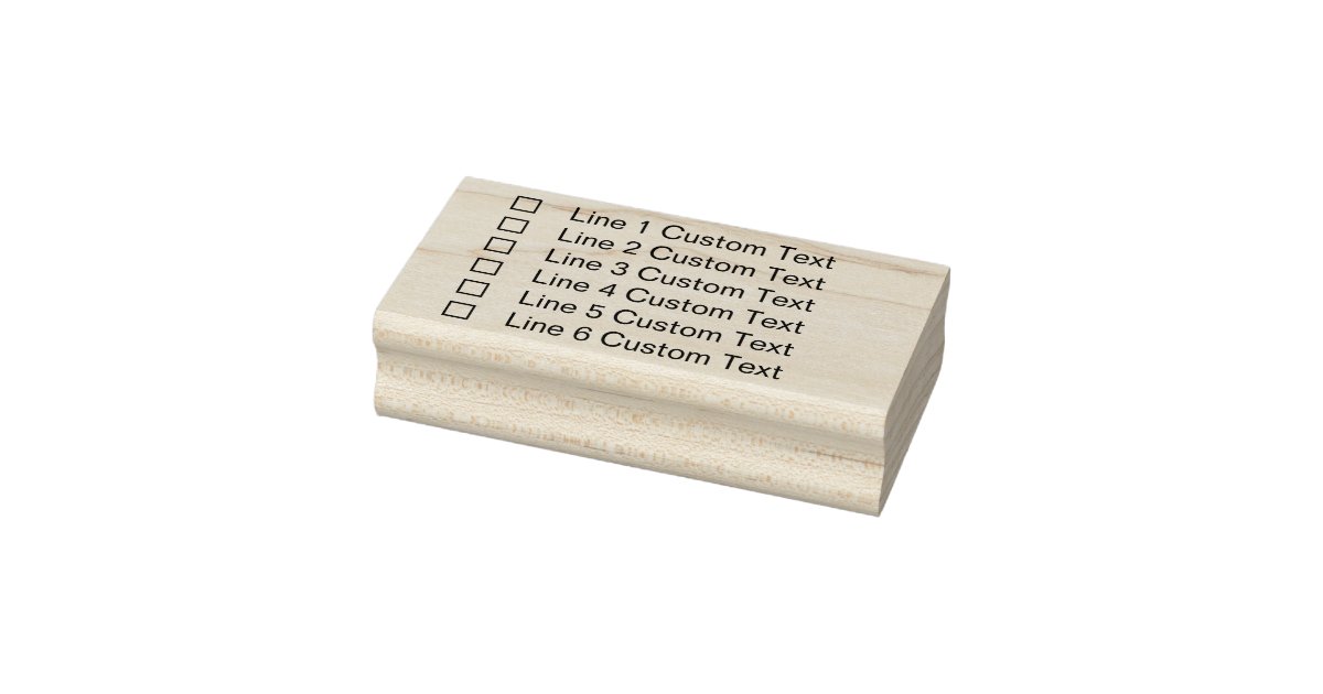 Traditional Custom Business 6 Lines Checkbox Rubber Stamp | Zazzle